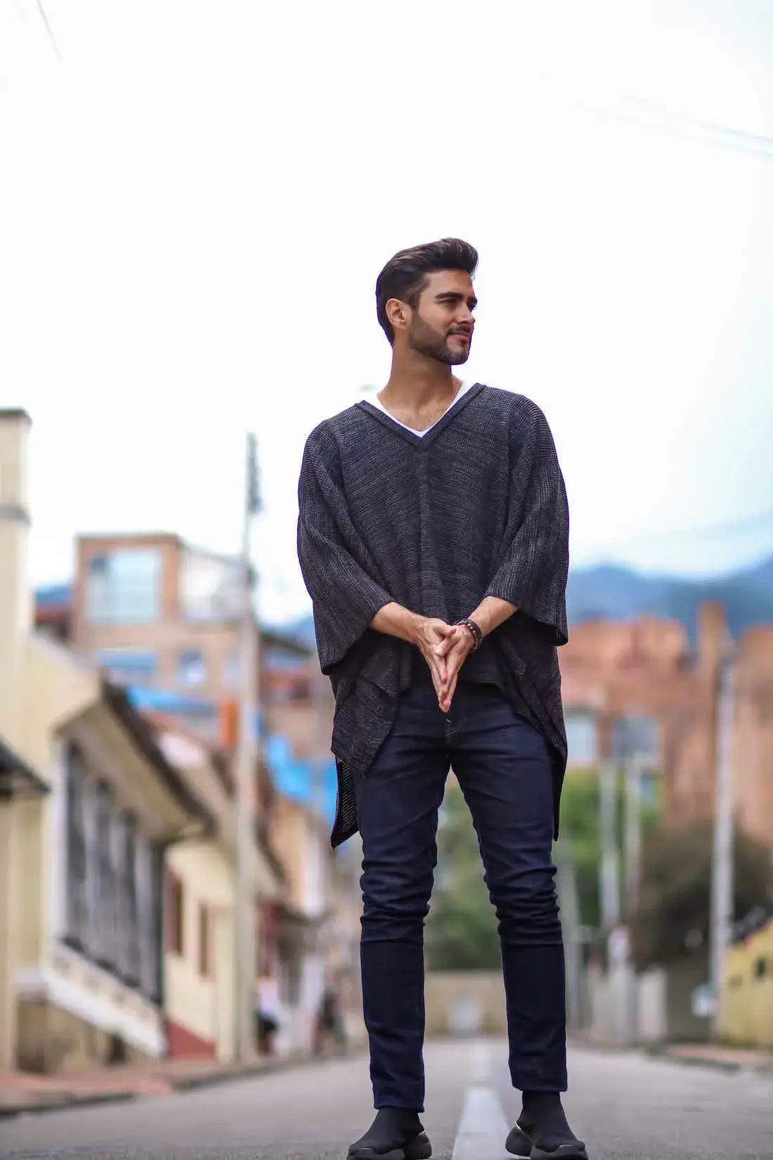 Ruana para Hombre - Giive Tejido de punto Colombiano 🇨🇴